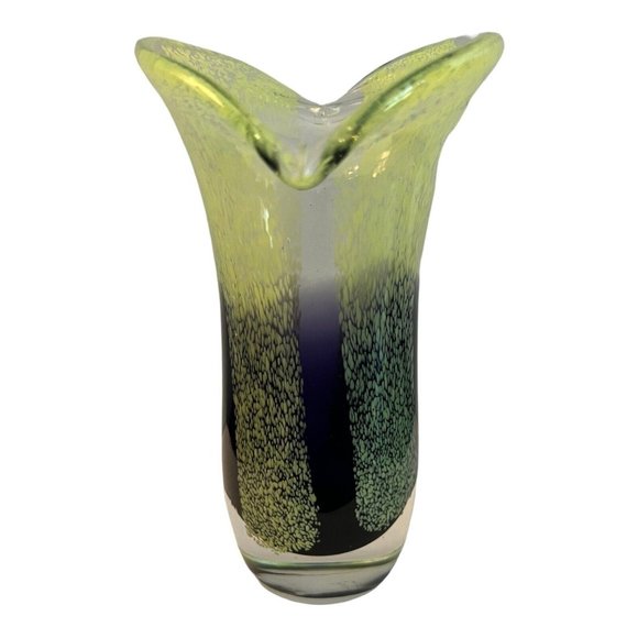 Teleflora | Accents | Vintage Teleflora Art Glass Waterfall Vase Lime ...